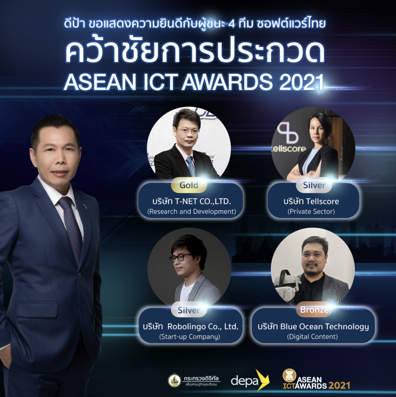 ดีป้า ขอแสดงความยินดีกับผู้ชนะ 4 ทีม ซอฟต์แวร์ไทย คว้าชัยการประกวด ...